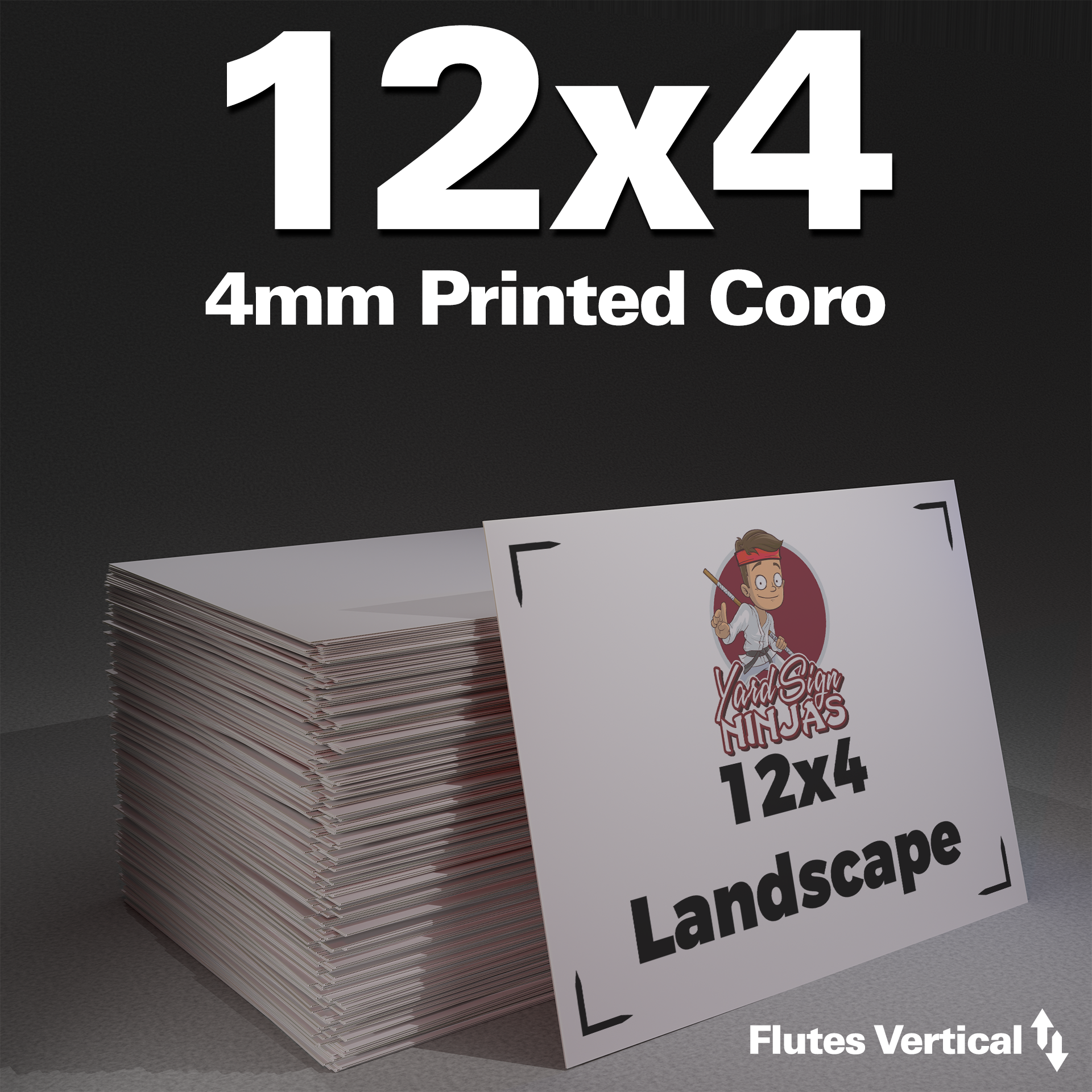 12x4 white coro signs • Yard Sign Ninjas