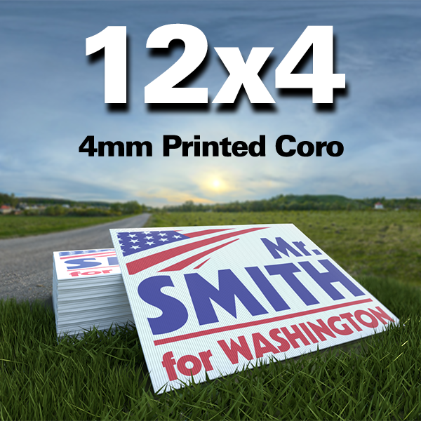 12x4 white coro signs • Yard Sign Ninjas
