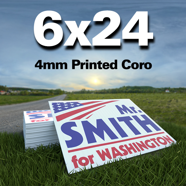 6x24 white coro signs • Yard Sign Ninjas